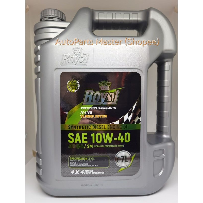Royal NanoEster Semi Synthetic Diesel Engine Oil SAE 10W-40 Ultra High Performance Diesel 4X4 ...