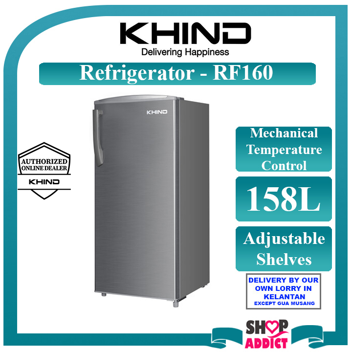 KHIND Single Door Refrigerator RF160 158L/KHIND Peti Sejuk 1 Pintu ...