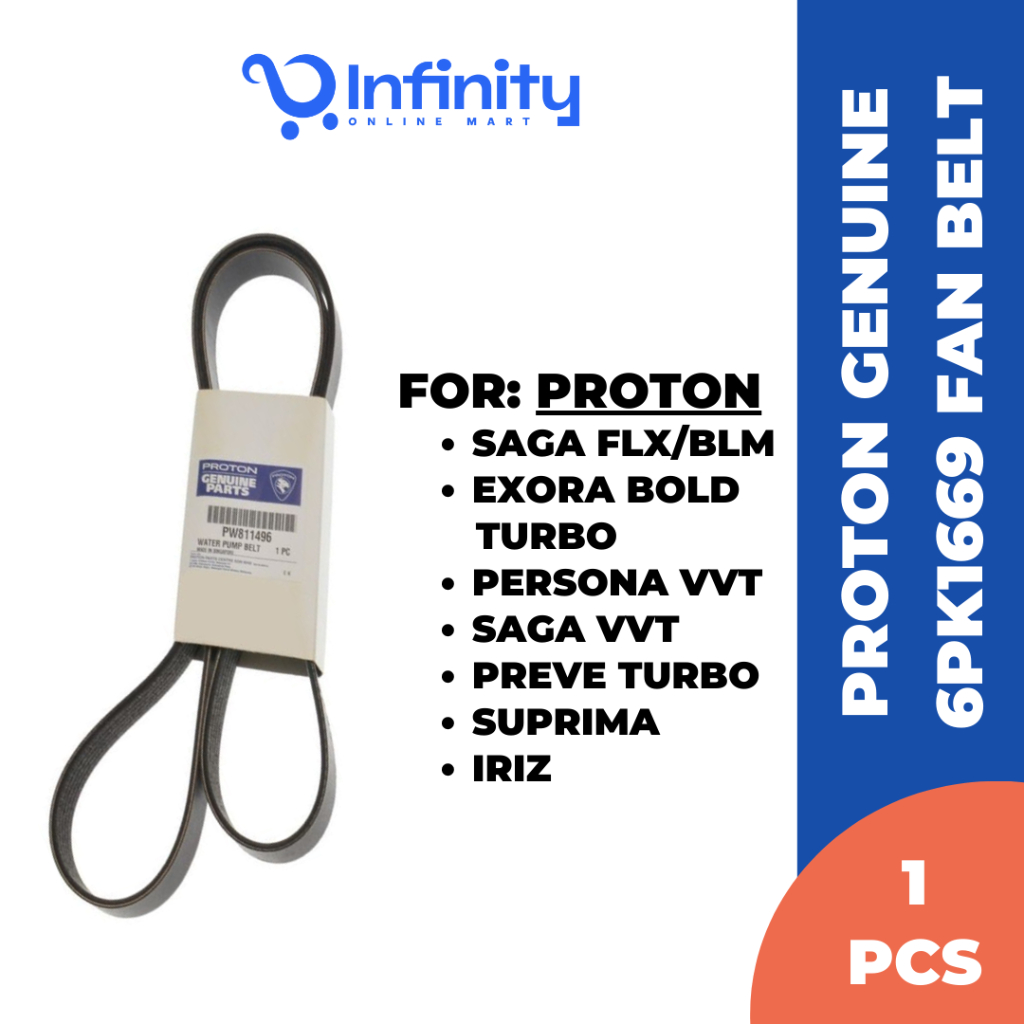 PROTON FAN BELT MITSHUBOSHI 6PK1669 For PERSONA/ SAGA FLX/ EXORA/ PREVE ...