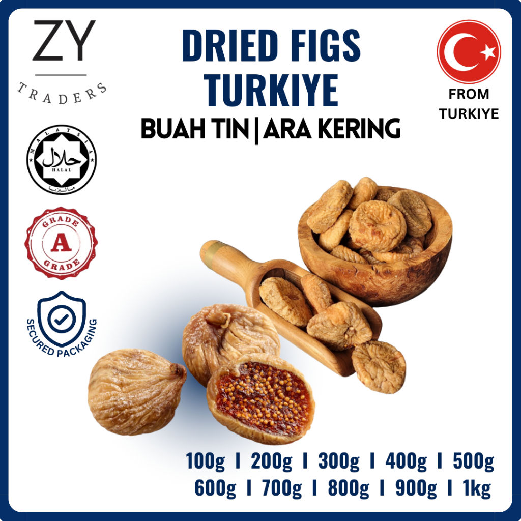 Dried Figs Turkey Buah Tin Teen Ara Kering Turki Unsweetened Premium ...