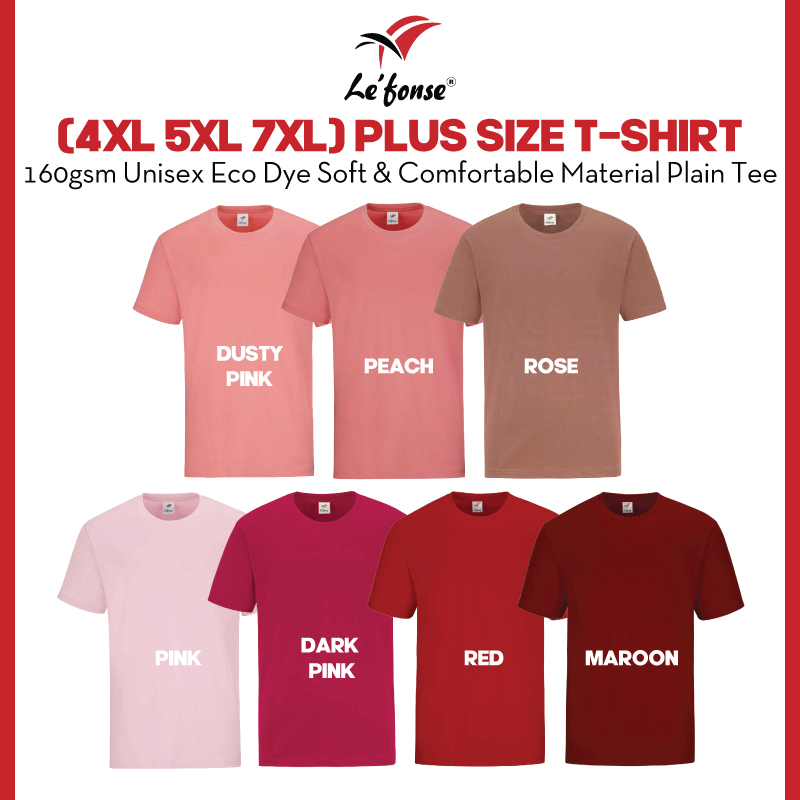 LEFONSE.MY 4XL 5XL 7XL Plus Size Soft Tubular Cotton T-Shirt RC01 ...