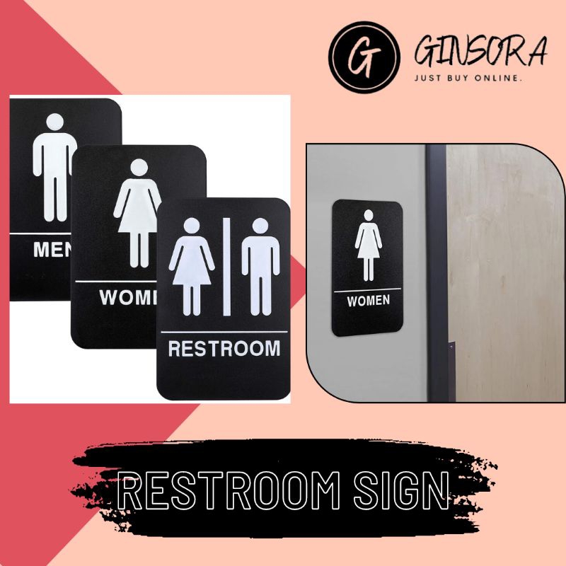 Restroom Signage Tandas Papan Tanda Toilet Sign Acrylic | Shopee Malaysia