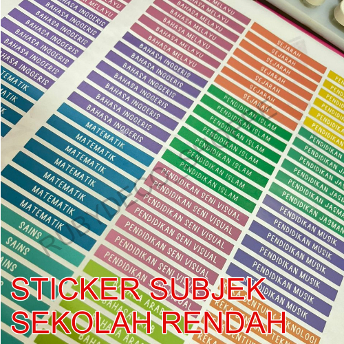 STICKER SUBJEK MATAPELAJARAN SEKOLAH RENDAH | Shopee Malaysia