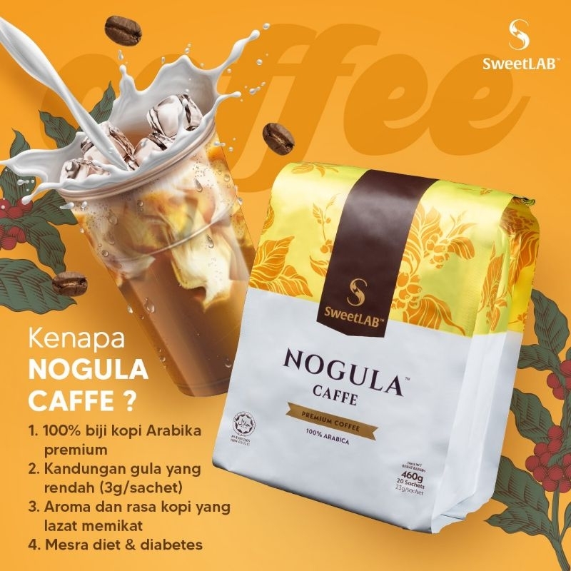 NOGULA CAFFE COFFEE RENDAH GULA SWEETLAB 3IN1 RENDAH KALORI | Shopee ...