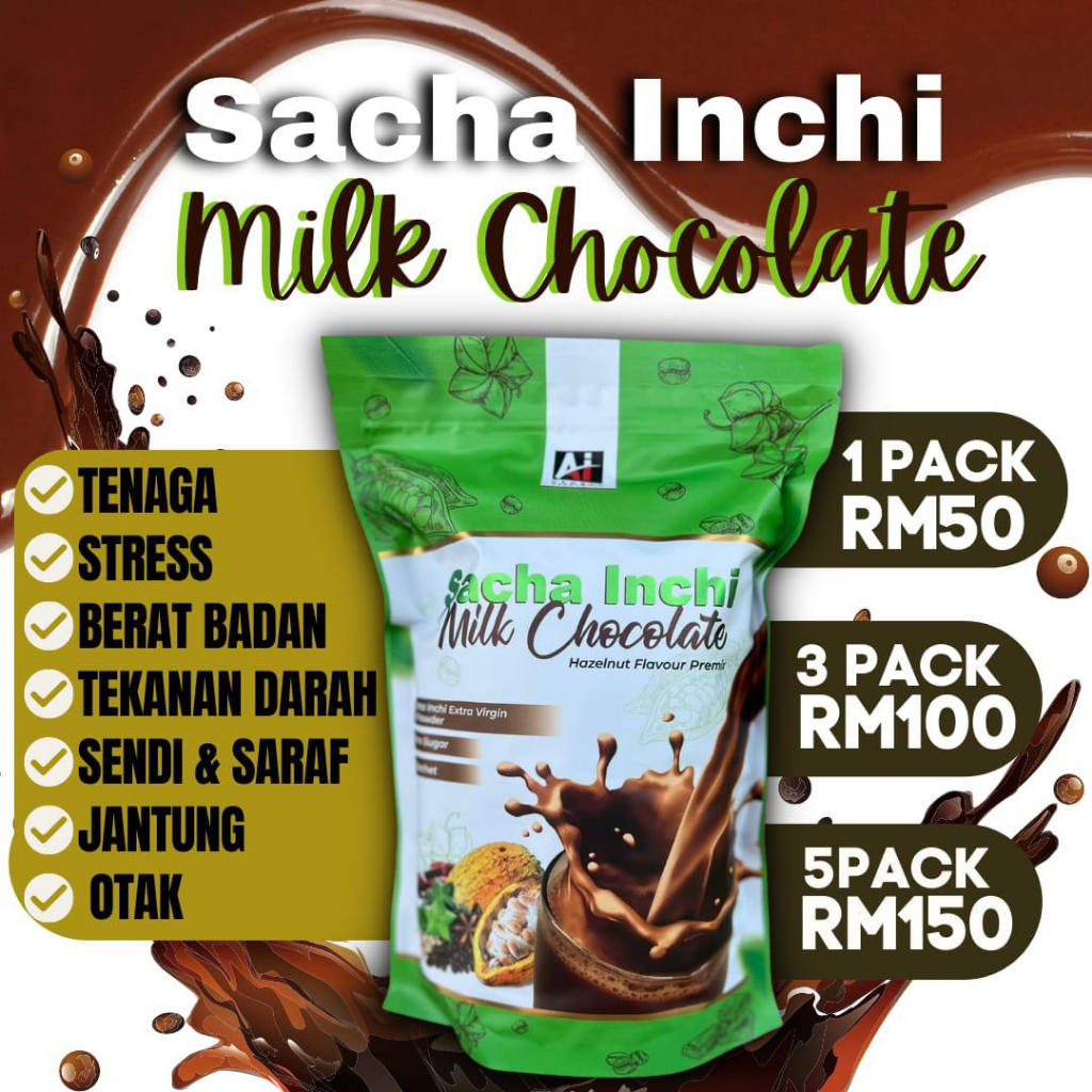 ORIGINAL COKLAT SUSU SACHA INCHI AI GLOBAL MINUMAN KOKO ENERGY BOOSTER ...