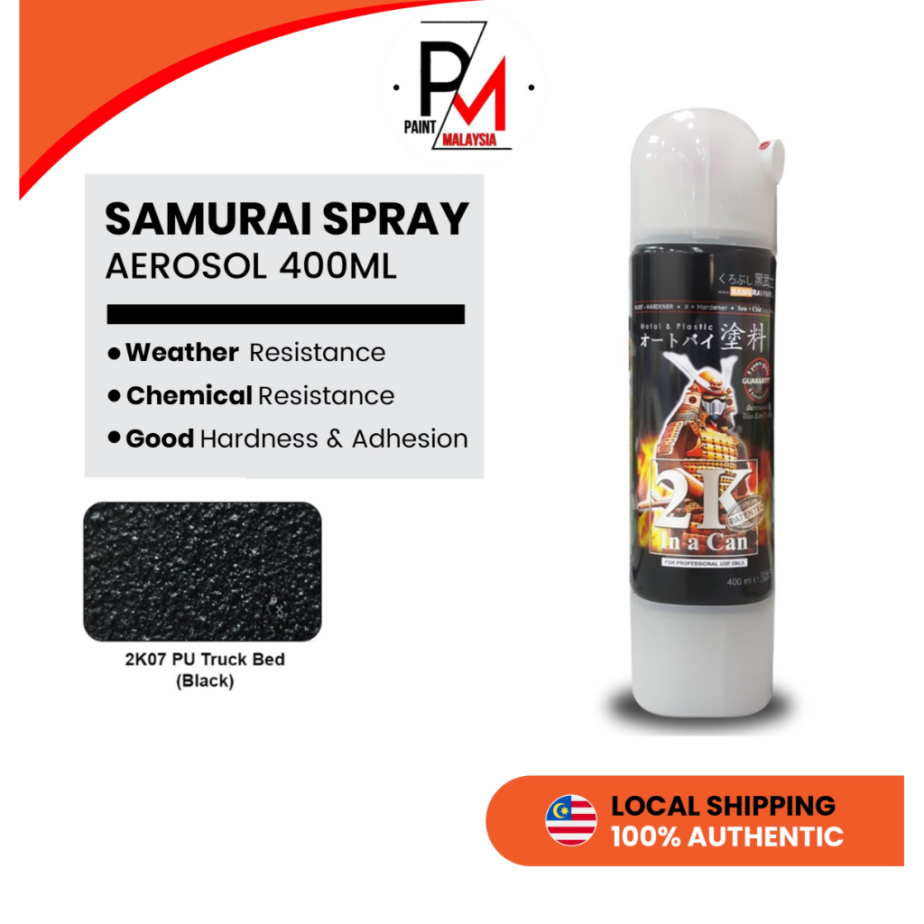SAMURAI Paint Spray Aerosol 2K07 Epoxy Truck Bed 2K Sprays Primer Spray ...