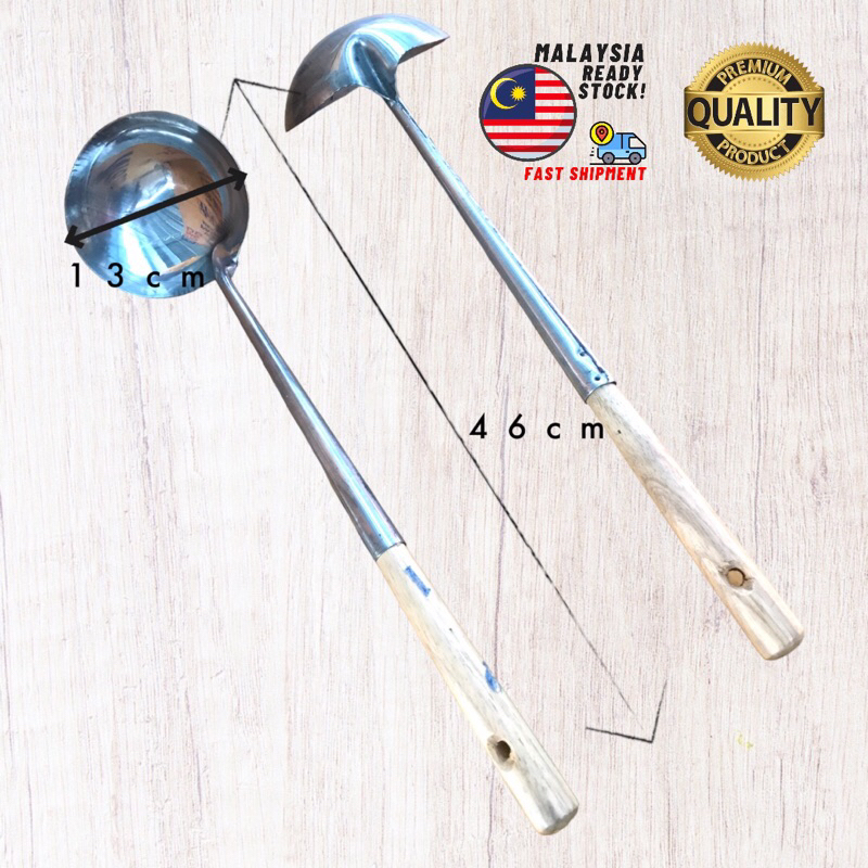 Spatula/Sudip Ringan Senang Masak Aluminium Tangkai Kayu Thailand/Wood ...