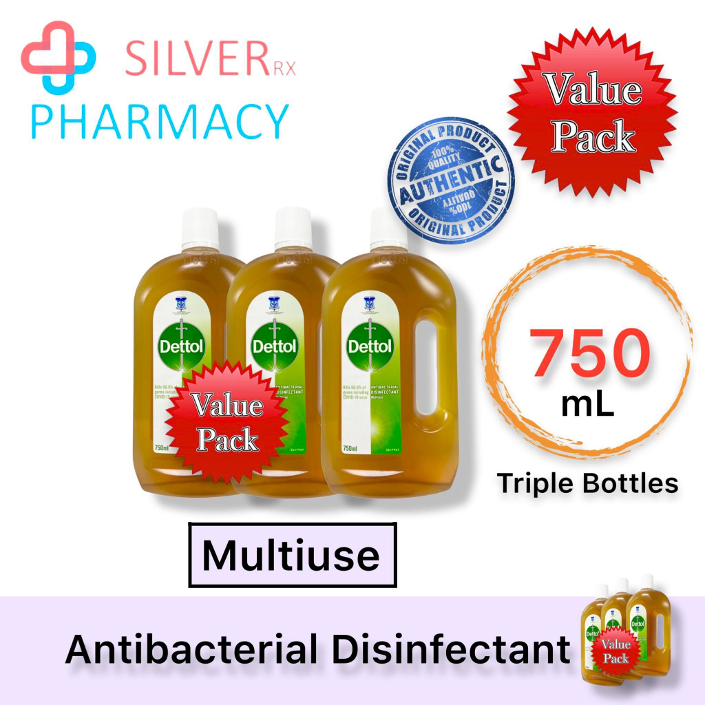 Dettol Antibacterial Disinfectant Multiuse 750ml/Bottle x3 [Value Pack] | Shopee Malaysia