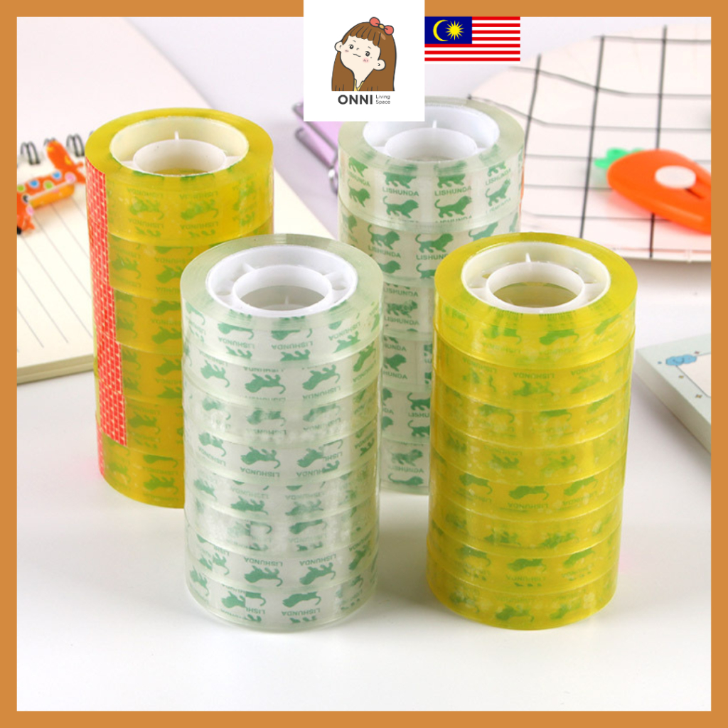 ONNI 🇲🇾 Small Cellophane Tape 12mm 18mm Opp Small Stationery Tape ...