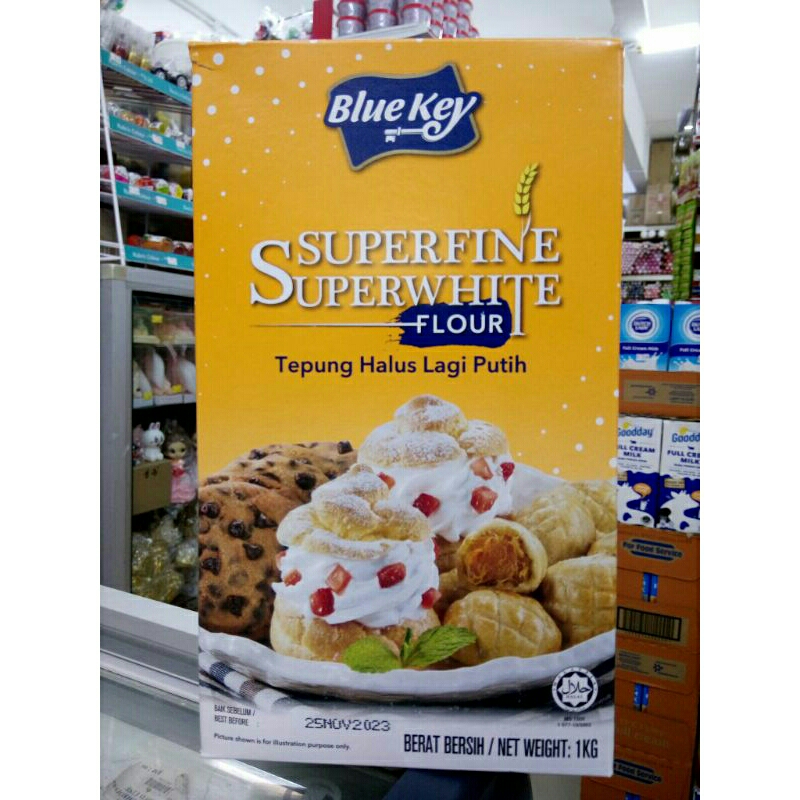 BLUEKEY SUPERFINE-SUPERWHITE FLOUR 1KG (NEW PACKAGING) | Shopee Malaysia
