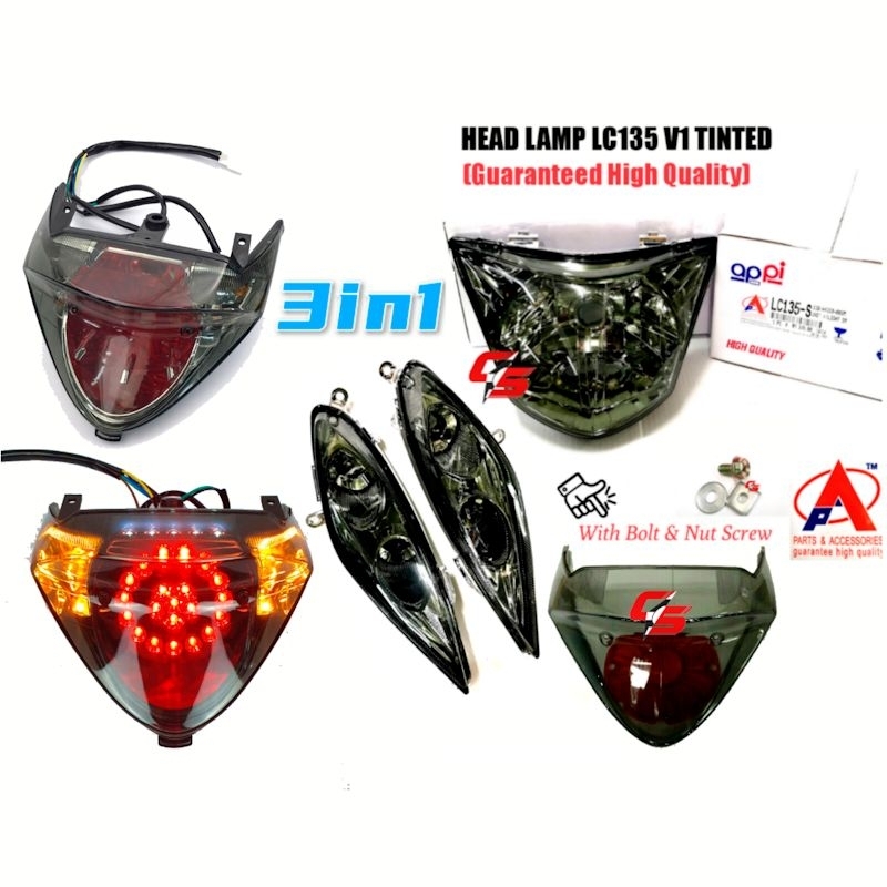 YAMAHA LC135 V1 Vietnam Head Lamp Front Signal Tail lamp Led Lampu Belakang Depan Orange Tinted ...