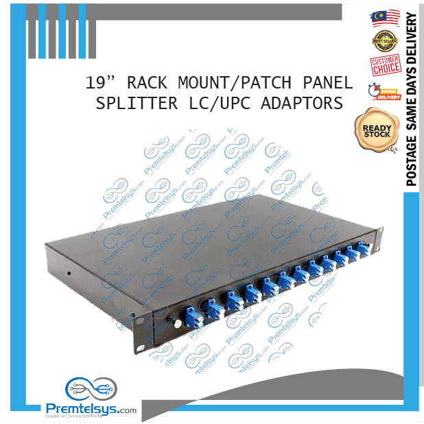 [READY STOCK] 19" Patch Panel/Rack Mount c/w LC/UPC Adapters 12port ...