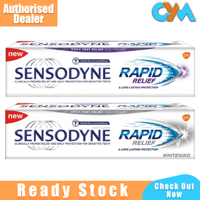 Sensodyne Rapid Relief Toothpaste 100g Whitening Ubat Gigi Long Lasting ...