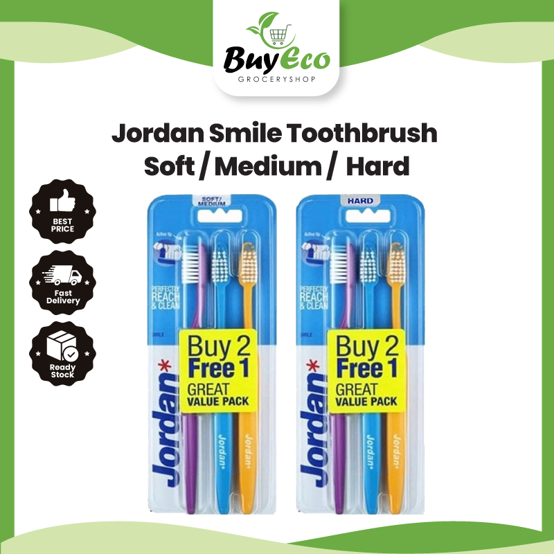 Jordan Smile Toothbrush (Perfectly Reach & Clean) Soft/Medium & Hard ...