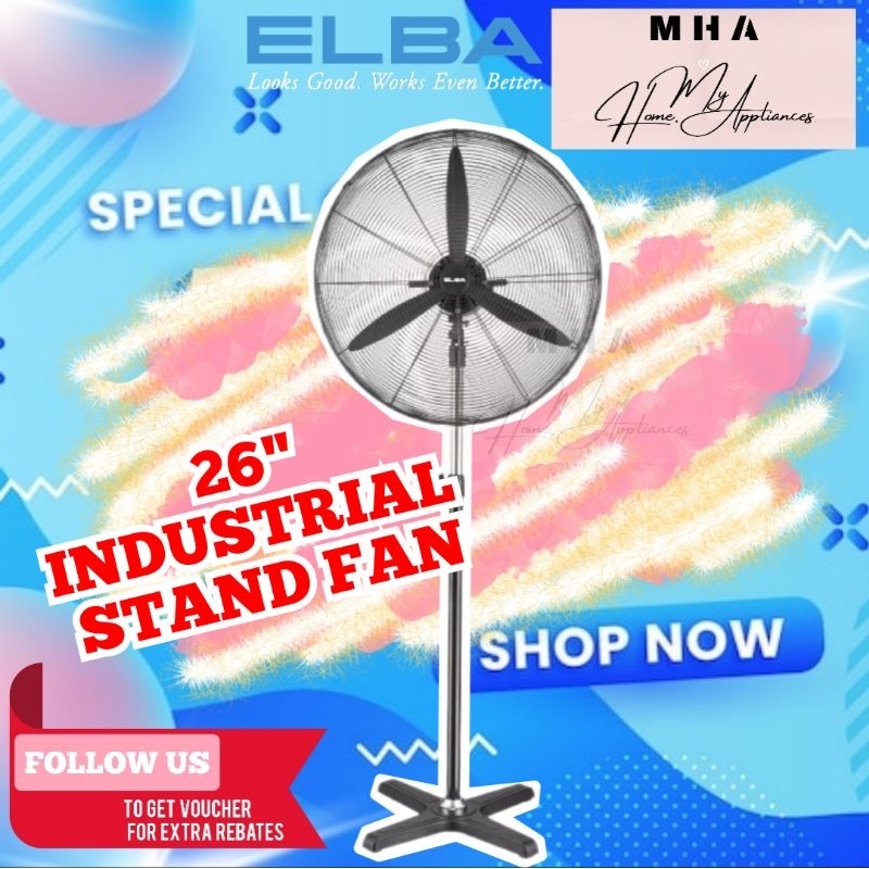 ELBA INDUSTRIAL STAND FAN 26" EISF-G2601(BK) | Shopee Malaysia