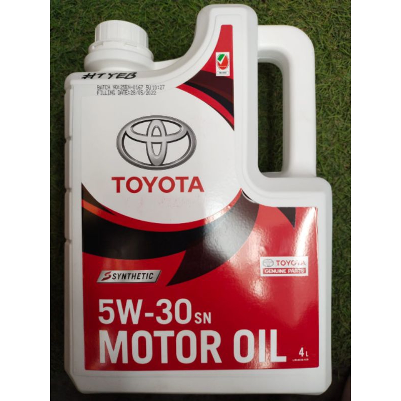TOYOTA 5W30 FULLY SYNTHETIC ENGINE OIL 4L | Shopee Malaysia