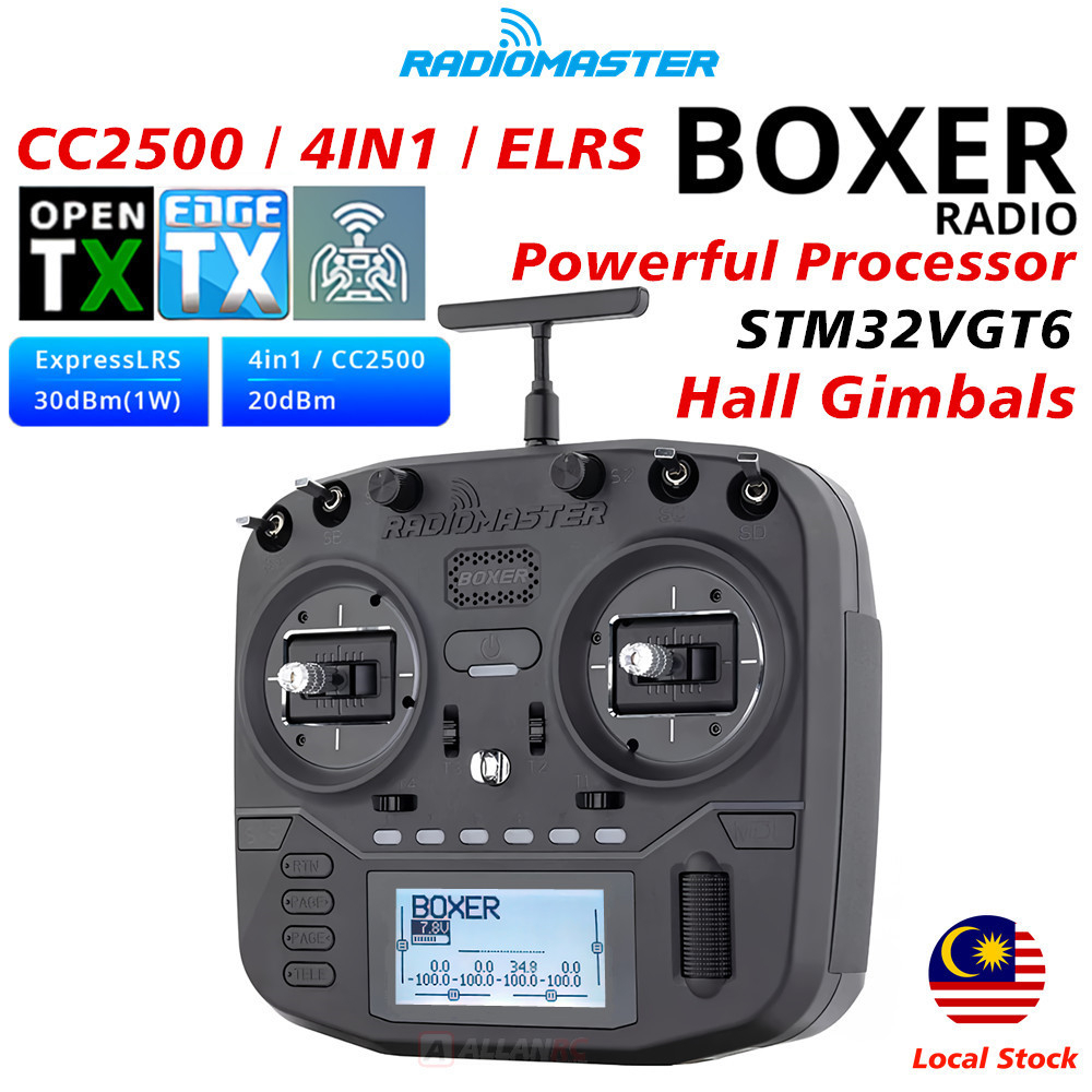 Radiomaster Boxer Radio Controller 2.4GHz 16CH Hall Gimbals 4IN1/ELRS ...