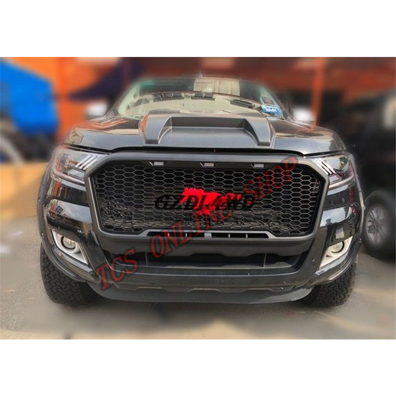 FORD RANGER T7 2015-2018 ABS FRONT GRILLE WITH LED LIGHT (LOGO RED ...