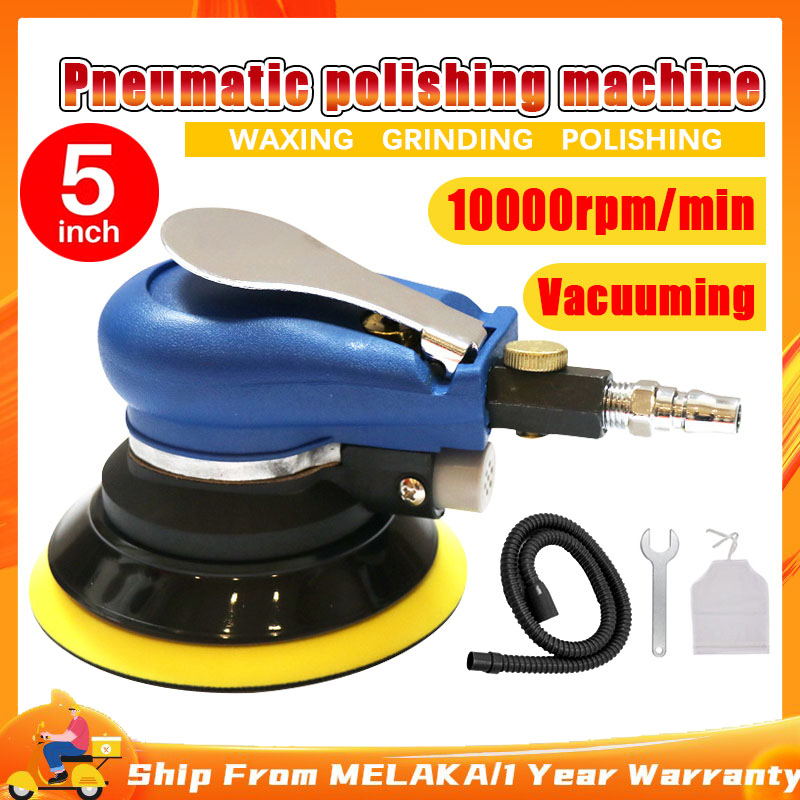 5" Pneumatic Palm Air Sander Random Orbital Round Polisher Grinder Car ...