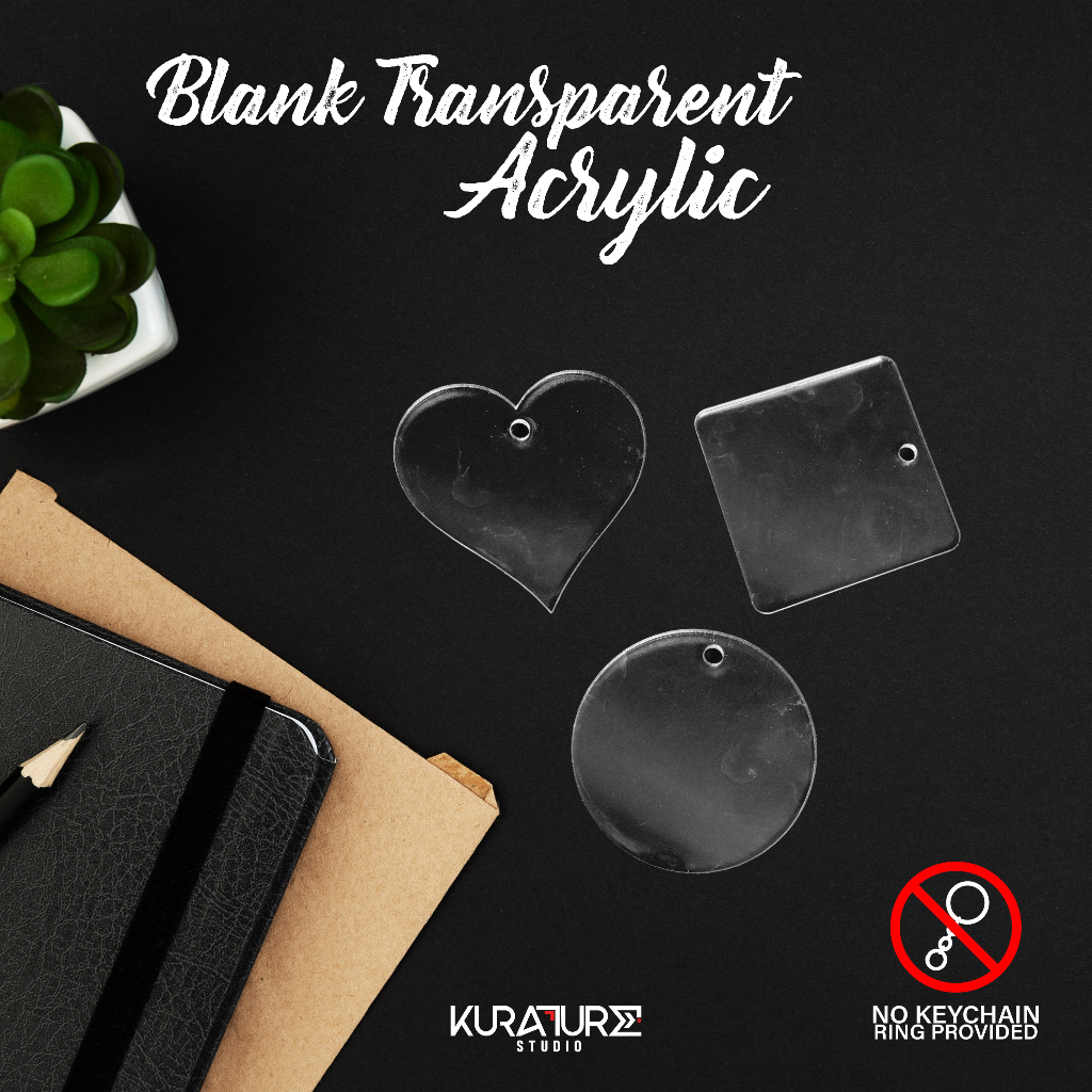 ACRYLIC KEYCHAIN | Blank Material | Transparent | Gred A | Shopee Malaysia
