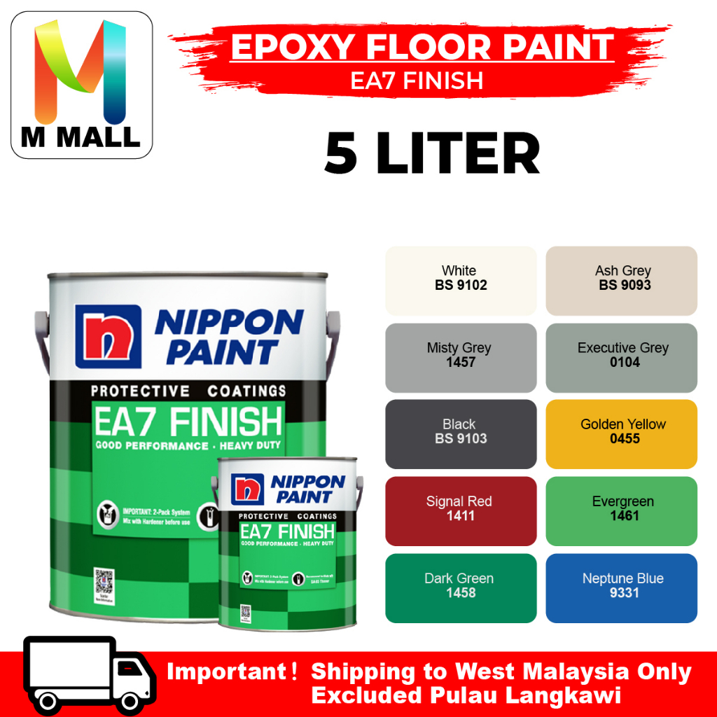 Nippon Paint EA7 epoxy floor paint / Cat lantai rumah / Cat lantai ...