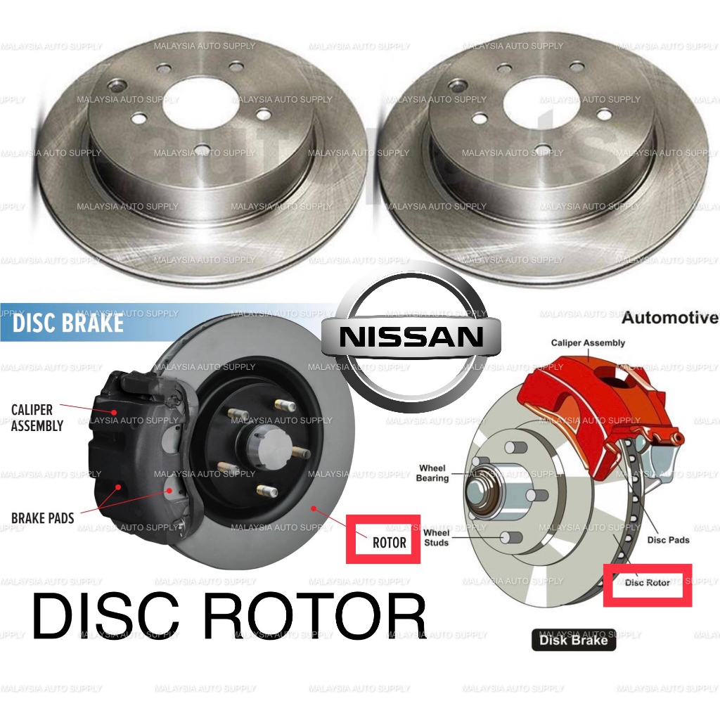 NISSAN DISC ROTOR (NEW) SET RIGHT+LEFT 2-PEICES - SYLPHY ALMERA SENTRA ...