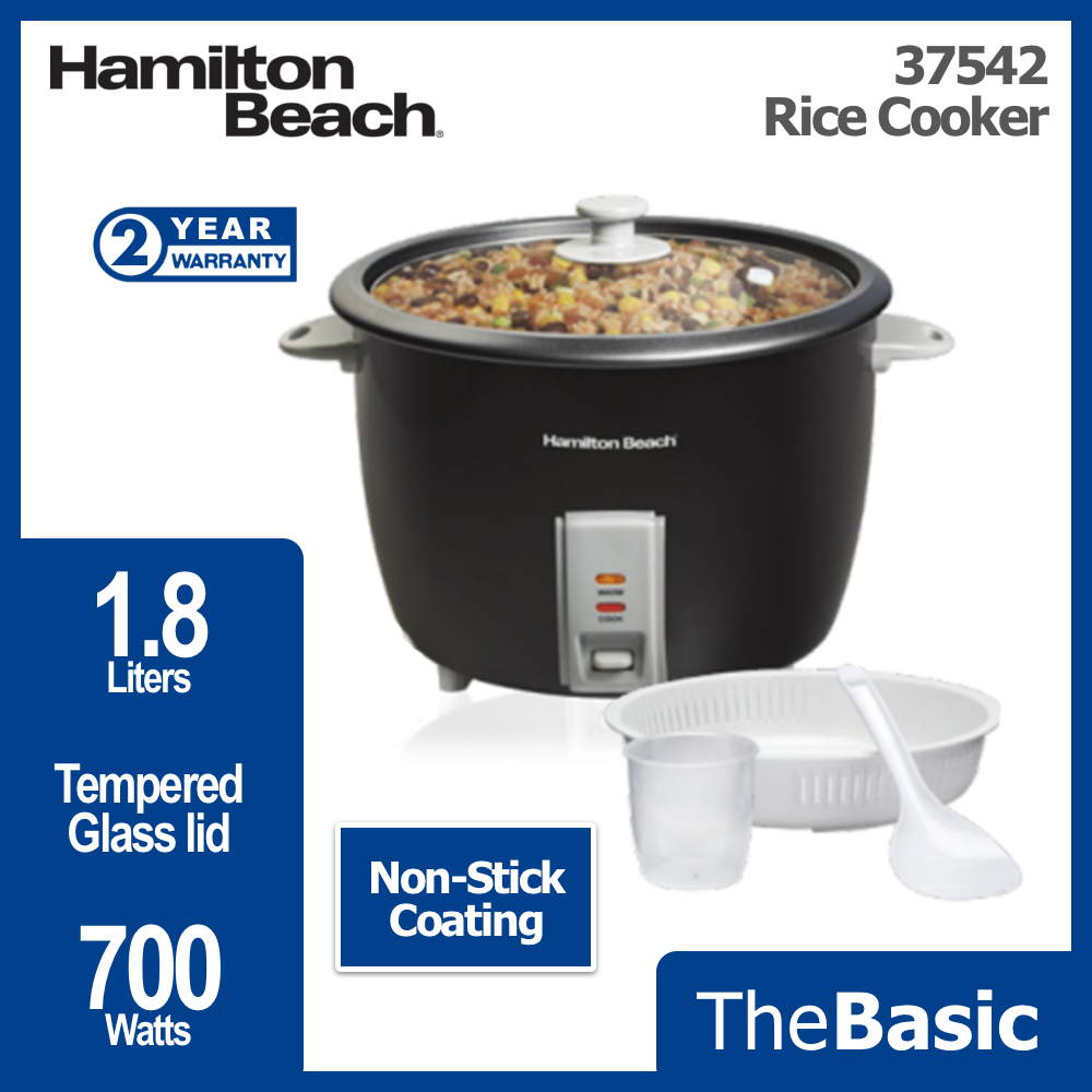 HAMILTON BEACH 1.8L Rice Cooker with Non-Stick Coating Inner Pot ...