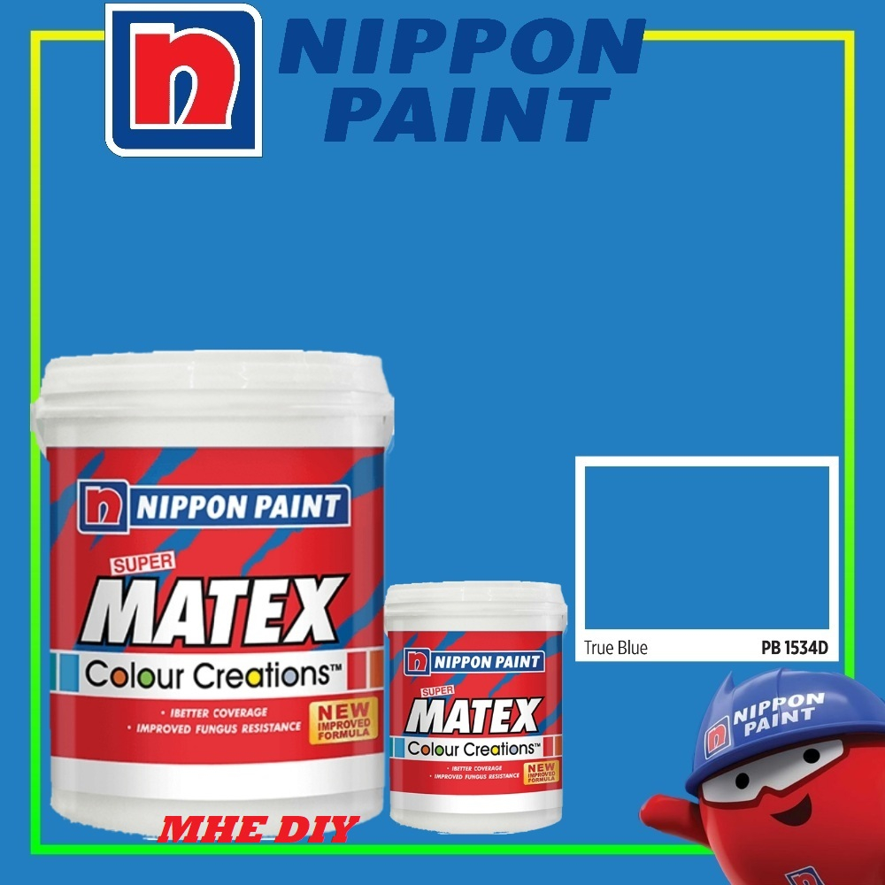 NIPPON PAINT 5L PB 1534 D TRUE BLUE Interior Smooth Sheen / Matt Finish ...