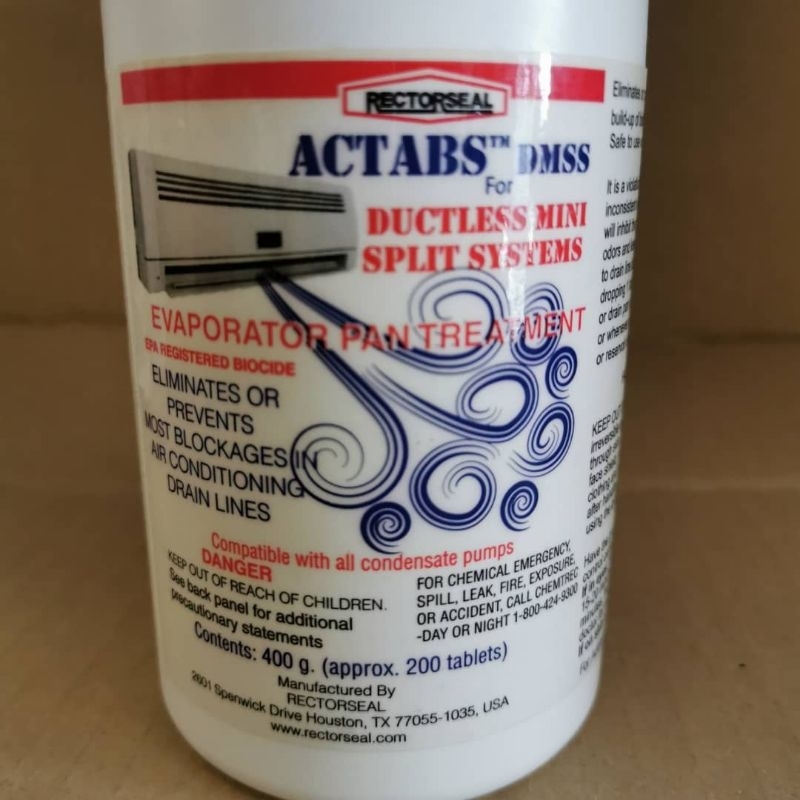 RECTORSEAL ACTAB TABLE/PILL FOR INDOOR AC DRAIN PAN TREATMENT PREVENT ...