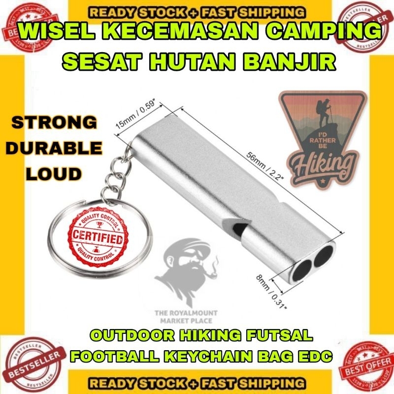 WISEL 𝗢𝗨𝗧𝗗𝗢𝗢𝗥 WHISTLE CAMPING WISEL BANJIR EMERGENCY KIT TRAVEL KIT BAGPACK KEYCHAIN HIKING ...