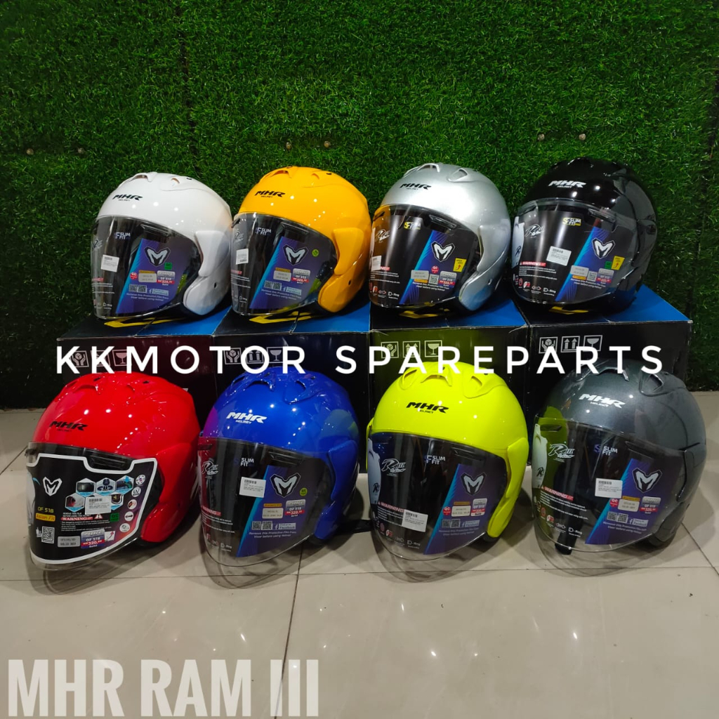 💯 ORIGINAL MHR OF 518 RAM-3 HELMET SOLID COLOR CUTTING OPEN FACE HELMET ...