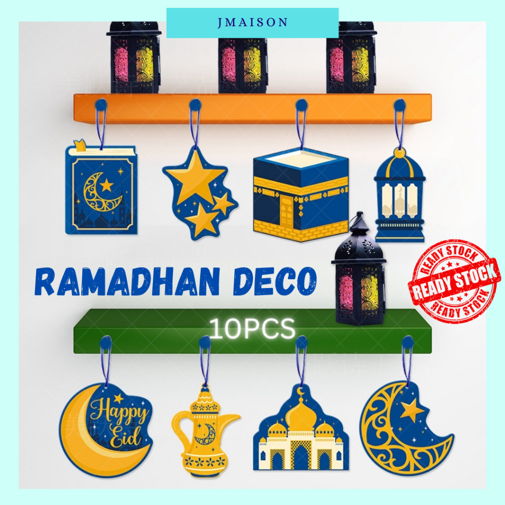 JMAISON 10Pcs Hari Raya Decoration Paper Pendant Ramadan Deco Hanging ...