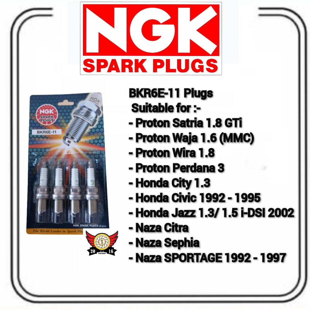 NGK BKR6E-11 Spark Plug - Proton Waja, Honda City I-DSI, Hyundai Atos ...