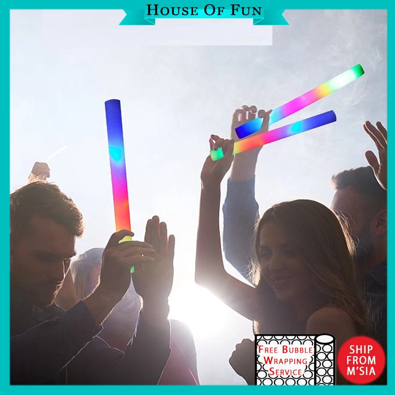 Colorful LED Foam Stick Glow Sticks Cheer Tube RGB LED Glow in the Dark ...