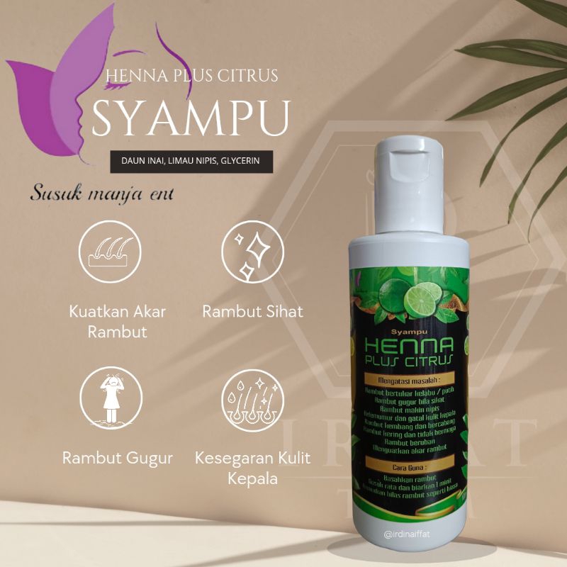 Syampu Henna Plus Citrus (Rambut Gugur | Kelemumur | Rambut Nipis | Gatal Kulit Kepala) | Shopee ...