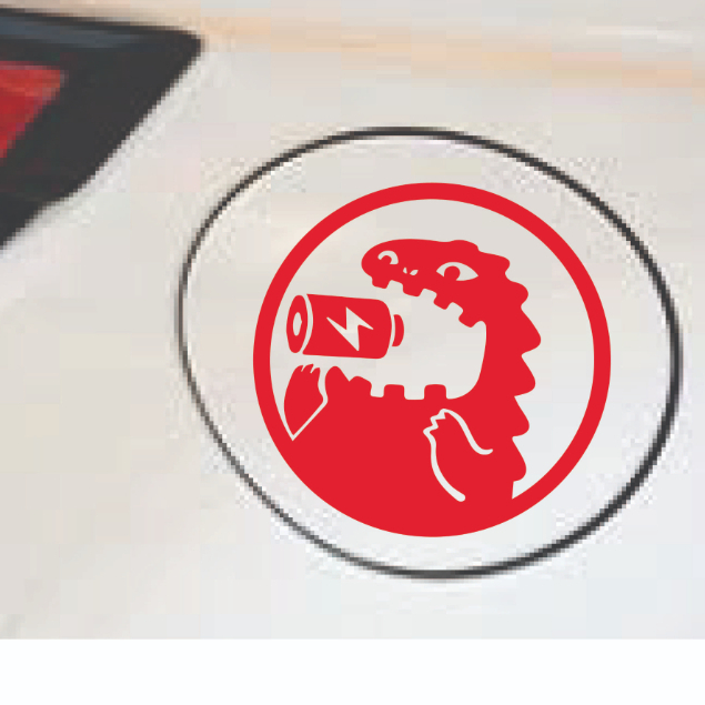 Cute dinasour fuel tank car Sticker / Sticker kereta cute danasour fuel ...