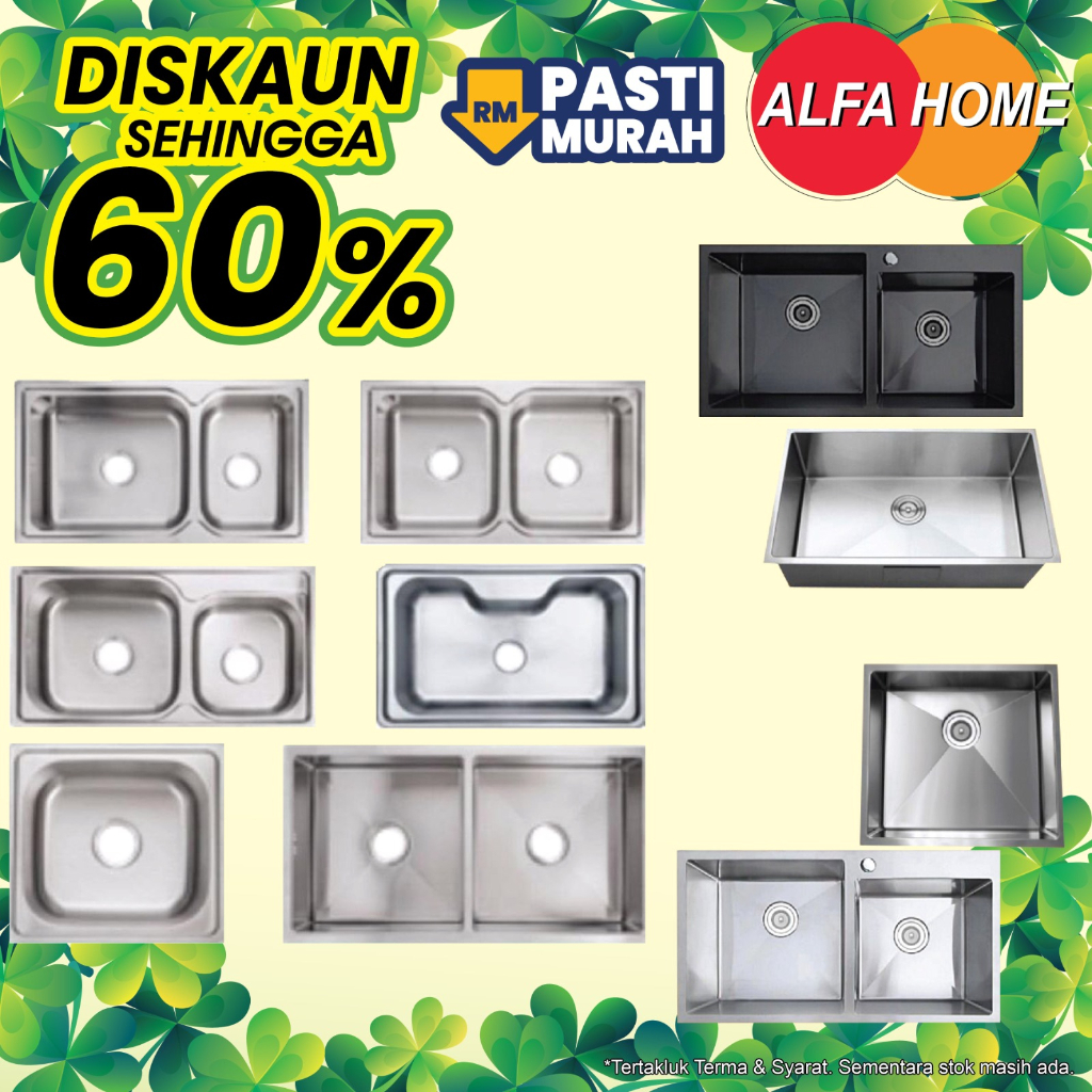 [PROMOSI BULAN RAMADHAN] STAINLESS STEEL KITCHEN SINK, SINKI DAPUR ...