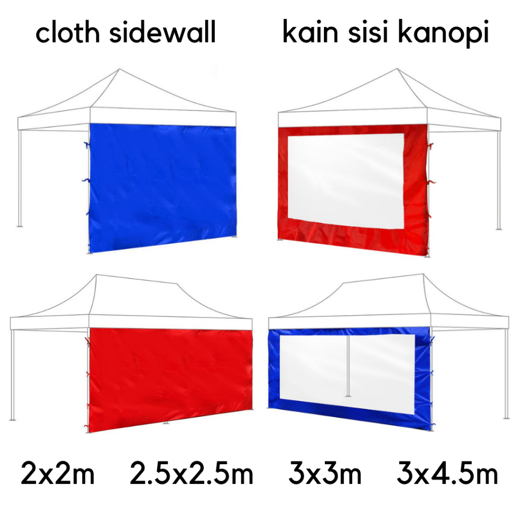 Kain Sisi Kanopi Sahaja Canopy Side Wall Only Kain Sisi Khemah Kain ...