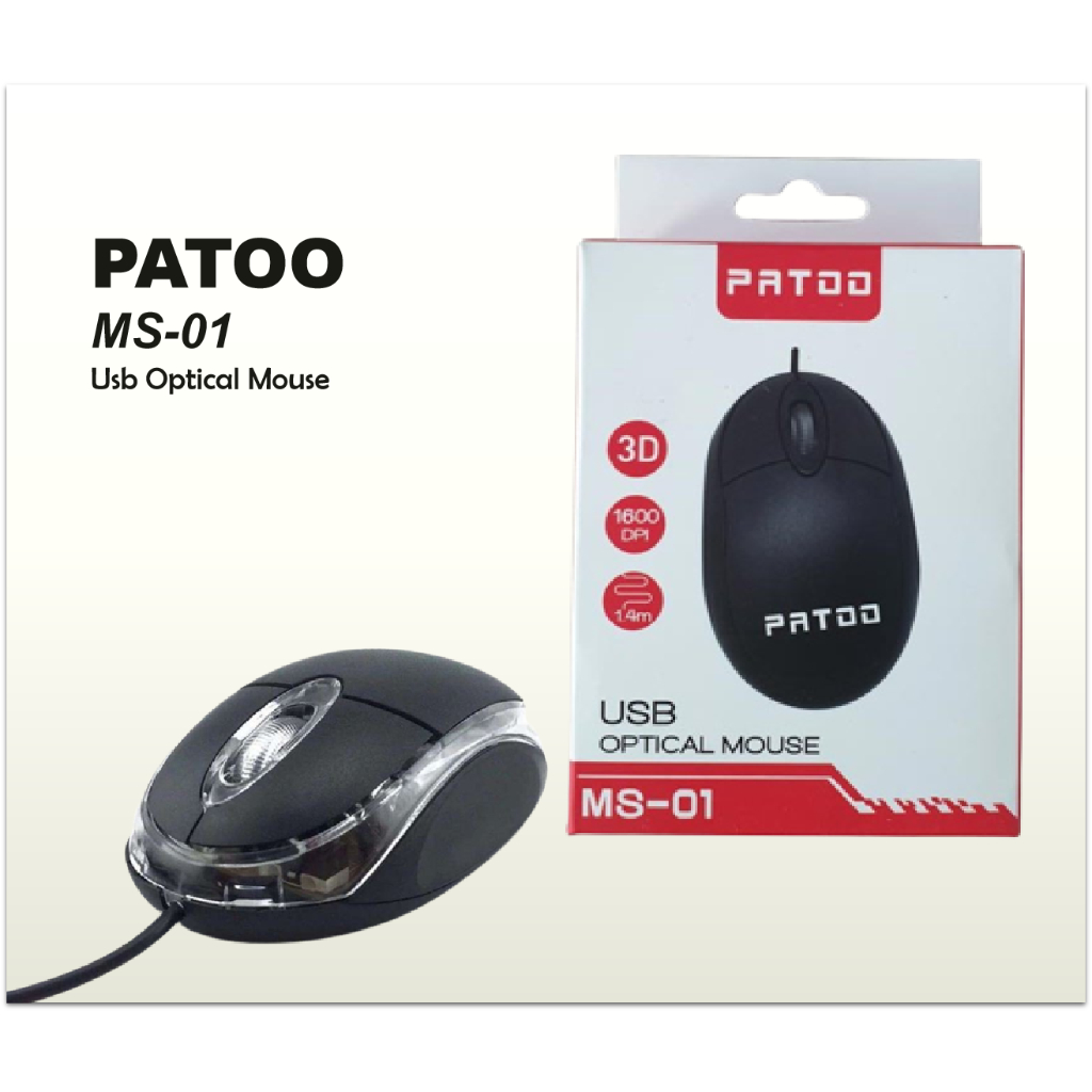 PATOO MS-01 Usb Optical Mouse (READY STOCK) | Shopee Malaysia