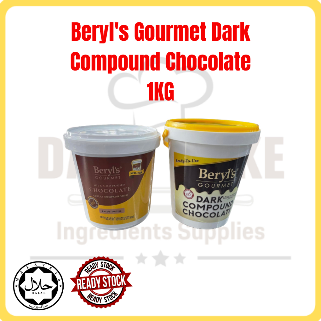 Beryl's Gourmet Dark/Milk Compound Chocolate (Liquid)1KG/Coklat Kompaun ...