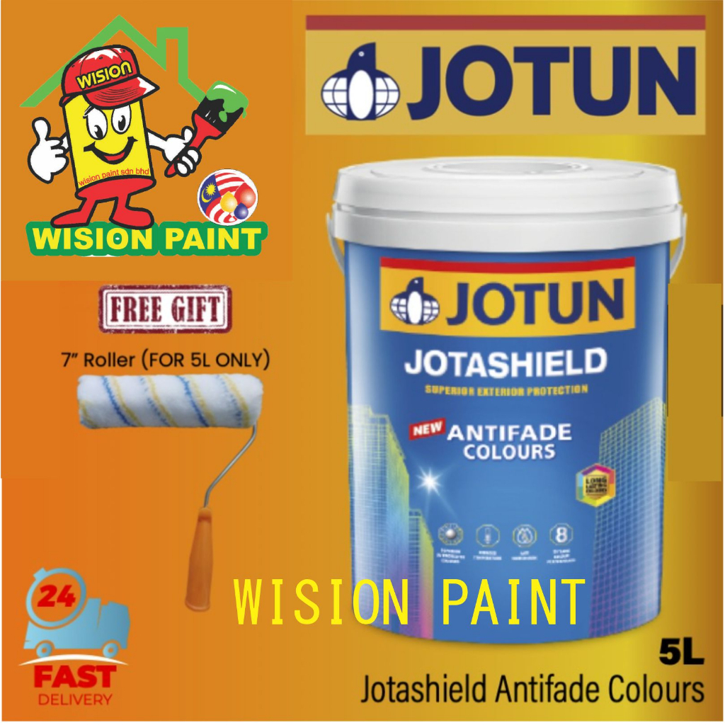 5L JOTUN PAINT JOTASHIELD ANTIFADE COLOURS ( FREE 7" ROLLER SET ) Jotun • 100% Acrylic ...
