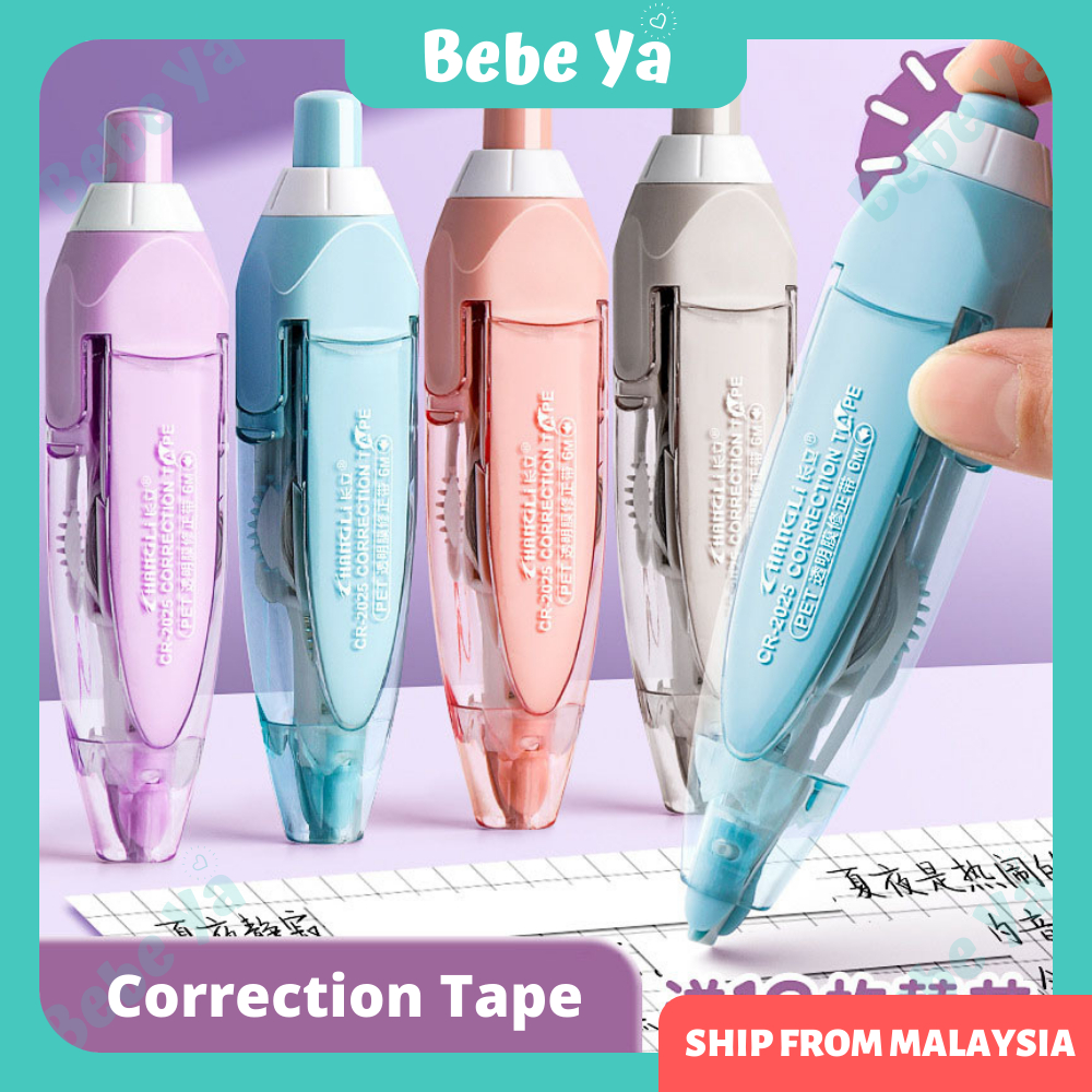Morandi Retractable Correction Tape 6m x 5mm - Refill Smooth Stationery ...