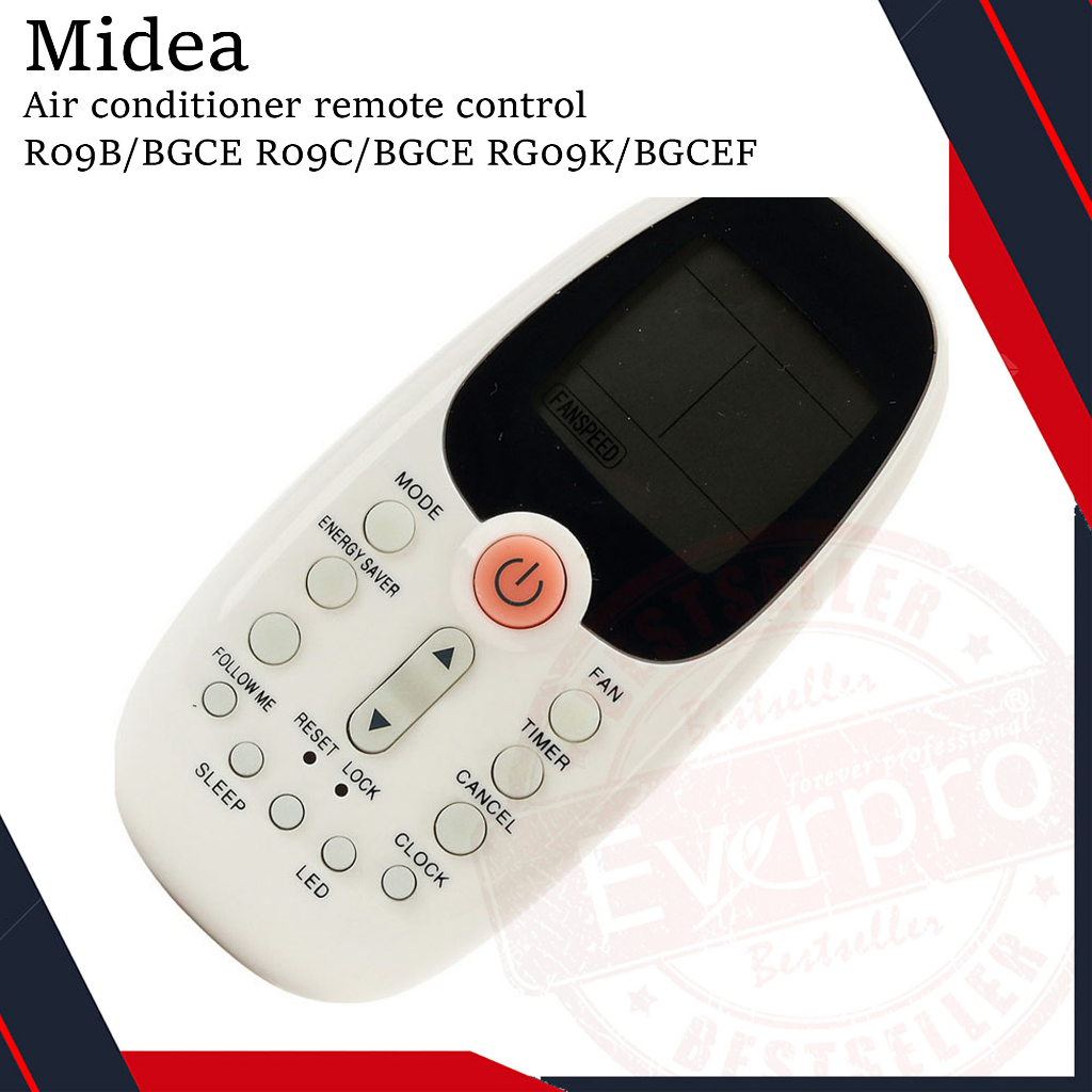Midea Air Conditioner Remote Control R09B/BGCE R09C/BGCE RG09K/BGCEF ...
