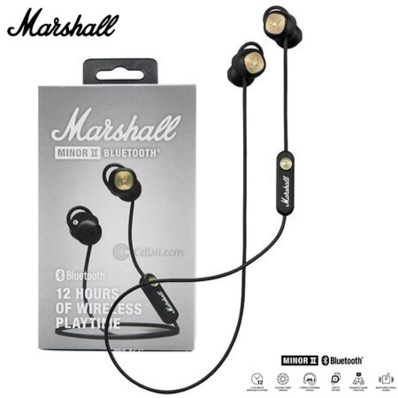 Marshall In Ear Minor 2 Wireless Super Bass Bluetooth Headset | Shopee ...