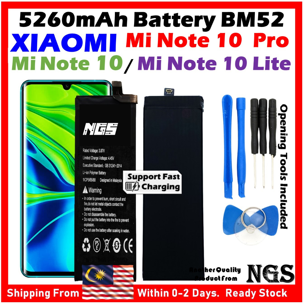 ORl NGS Brand 5260mAh Battery BM52 Compatible For XIAOMI Mi Note 10 ...
