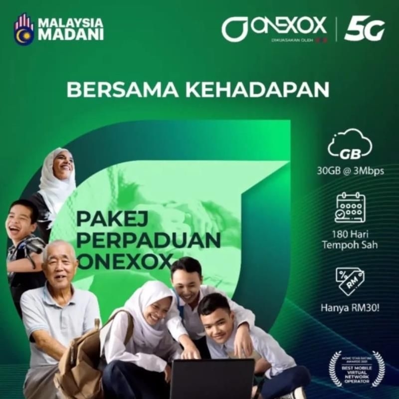 ONE XOX Pakej Perpaduan Sim Card RM10 - 5G Speed 30GB or 65GB 6bulan ...