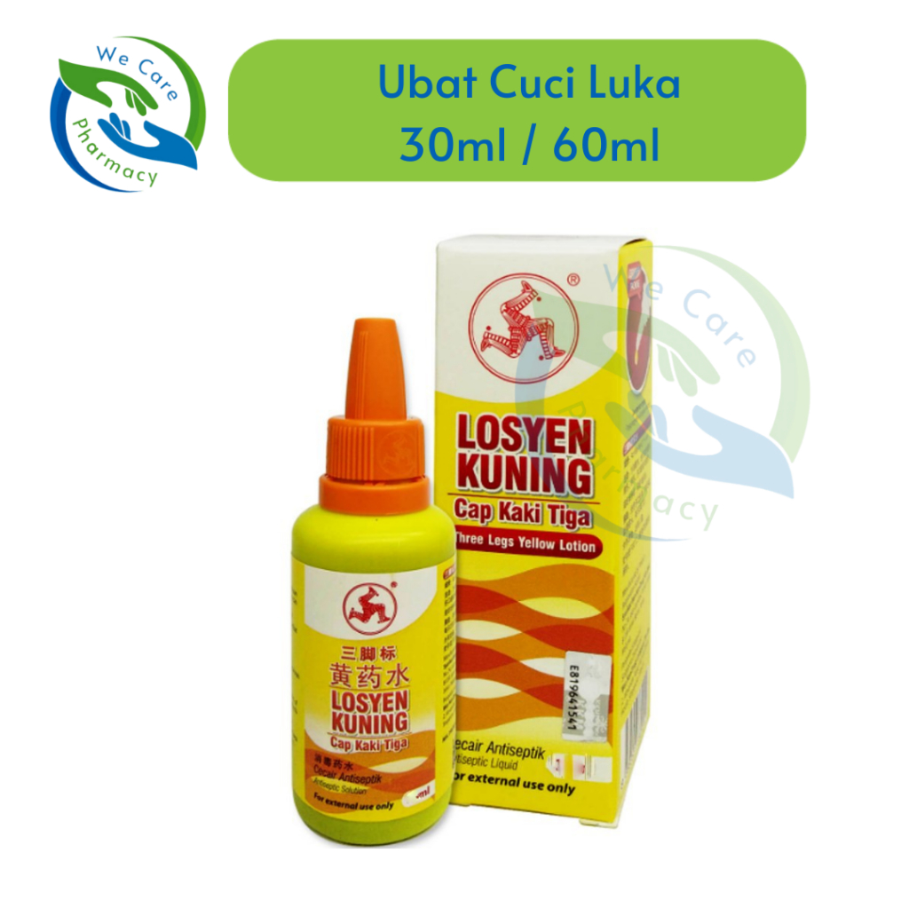 Three Legs Yellow Lotion Antiseptic Liquid, Ubat cuci luka, ubat kuning ...