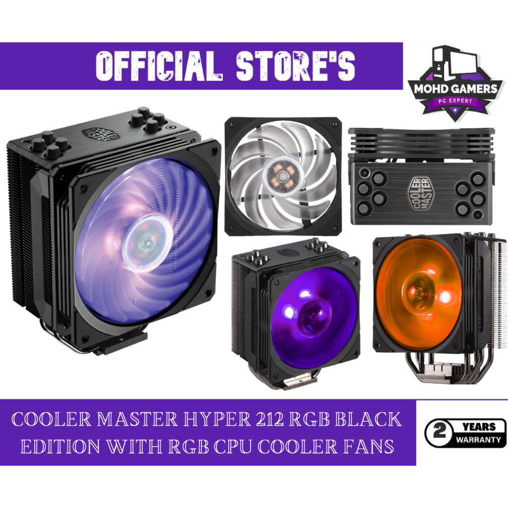 COOLER MASTER HYPER 212 RGB BLACK EDITION WITH RGB CPU COOLER FANS ...