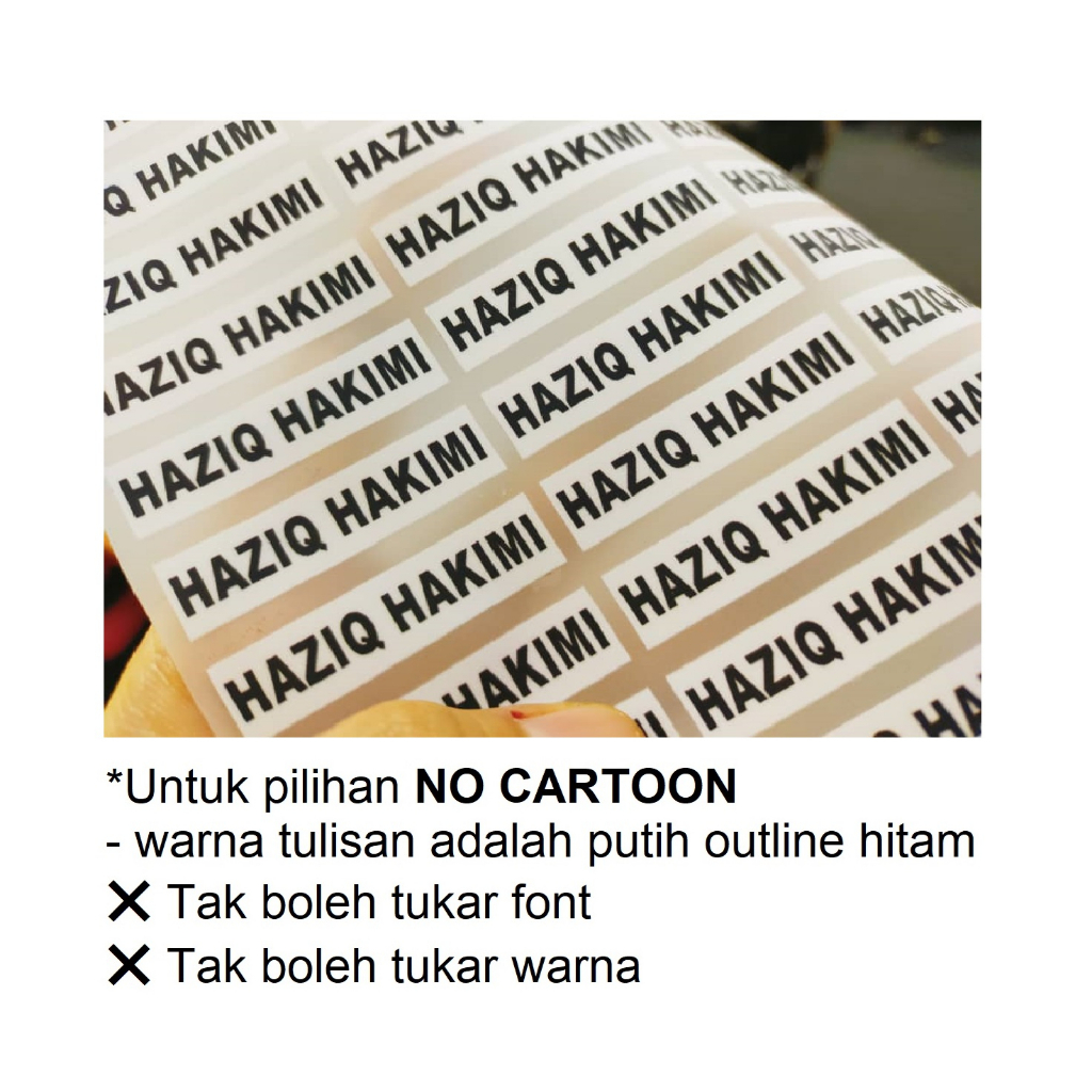 50PCS FABRIC STICKER @ IRON ON STICKER👕, Sticker nama baju, Nametag ...