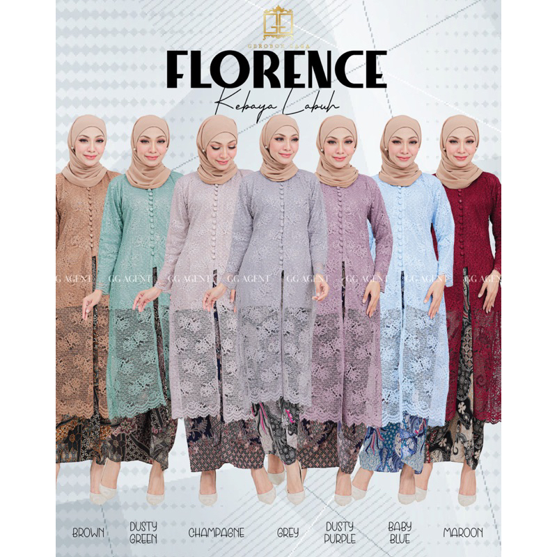 Florence Kebaya Labuh Lace (S M L XL XXL) | Shopee Malaysia